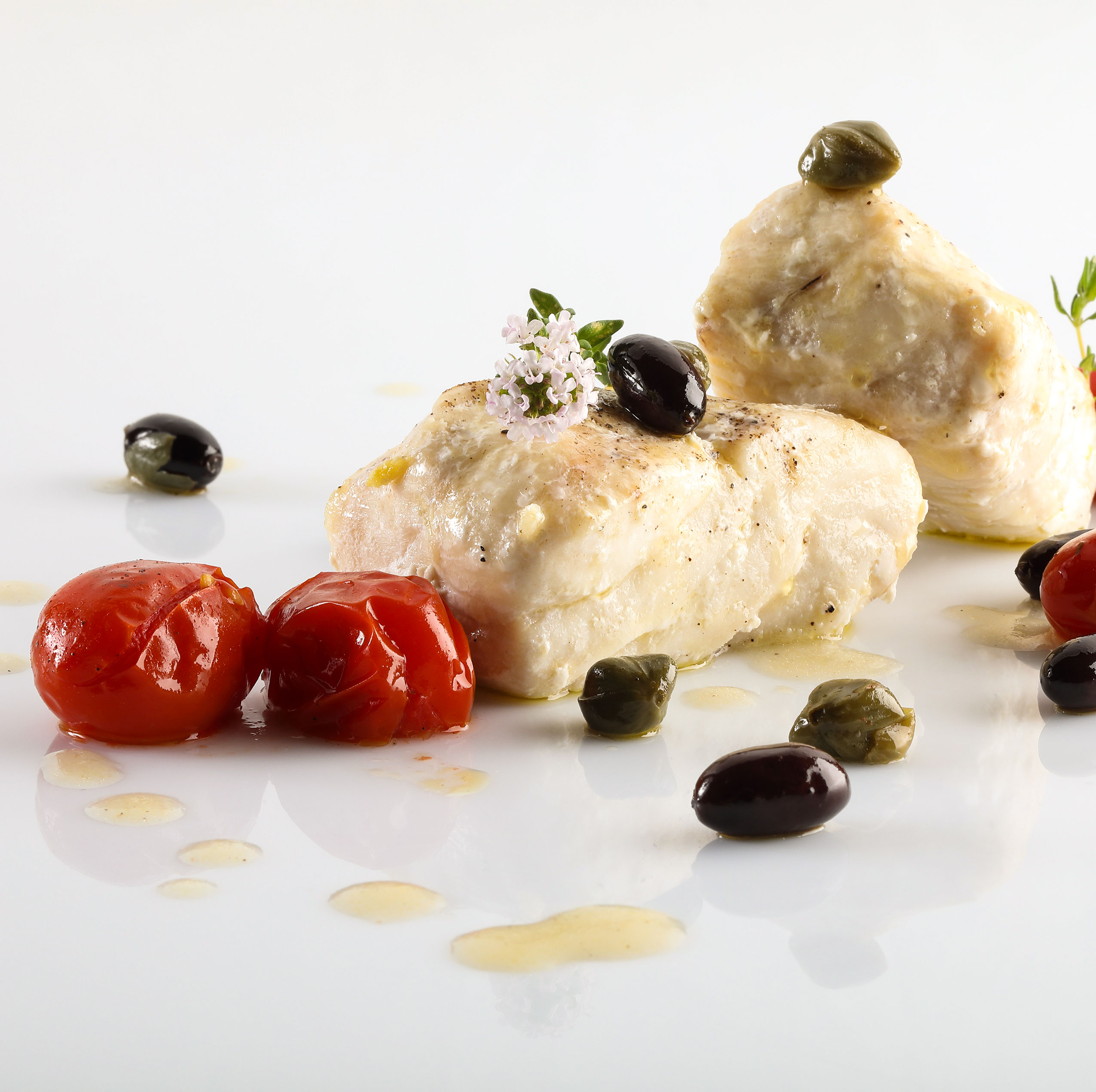 Filetto di dentice con datterino, olive, capperi e timo - IGP Olio di ...